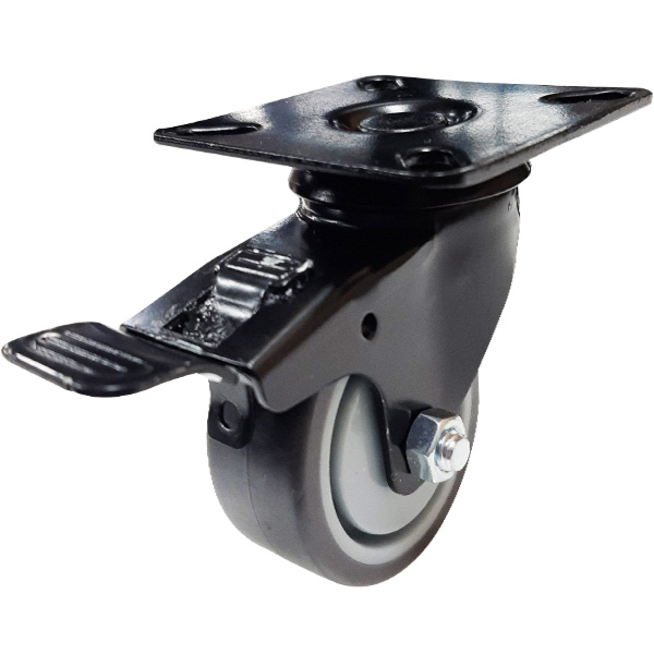 50mm Grey Rubber Wheel 30kg Capacity Swivel Brake Castor (S2214B ...